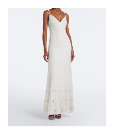 Roland Mouret Embellished V-neck Gown