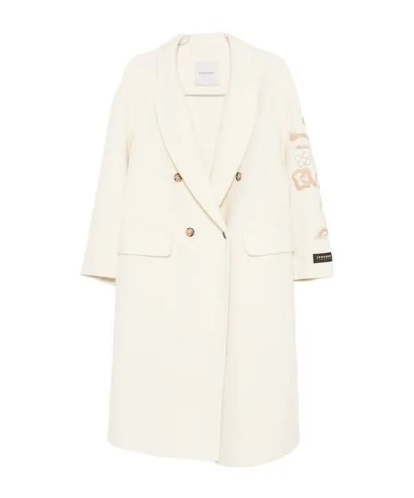 ERMANNO FIRENZE Floral Embroidered Double-breasted Coat