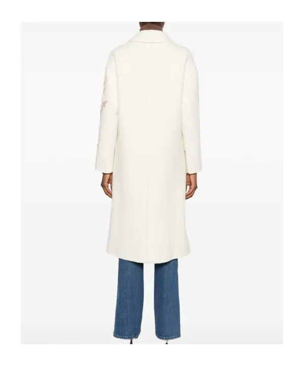ERMANNO FIRENZE Floral Embroidered Double-breasted Coat