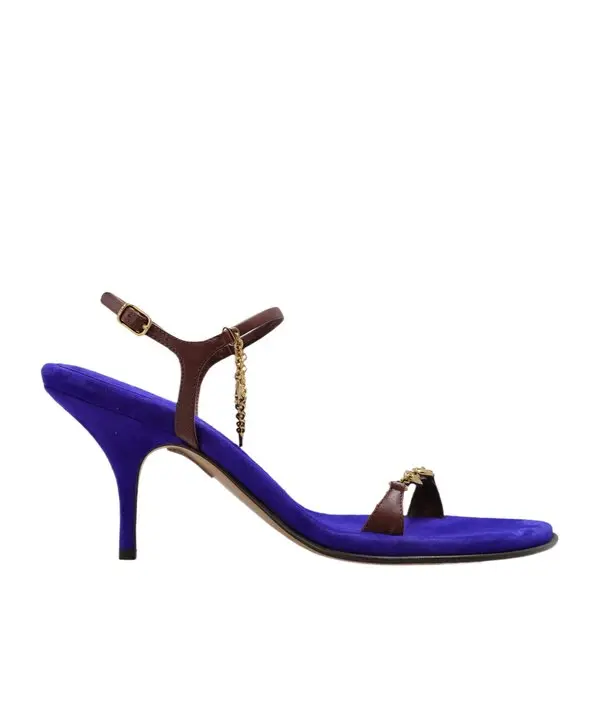 Chloé Open-toe High-heeled Sandals With Chain Detailing - Cobalt Blue