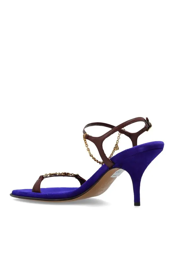 Chloé Open-toe High-heeled Sandals With Chain Detailing - Cobalt Blue