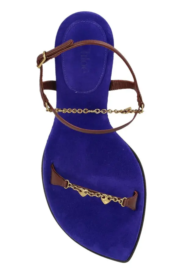 Chloé Open-toe High-heeled Sandals With Chain Detailing - Cobalt Blue