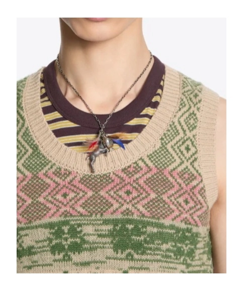Dries Van Noten Feather Pendant Necklace