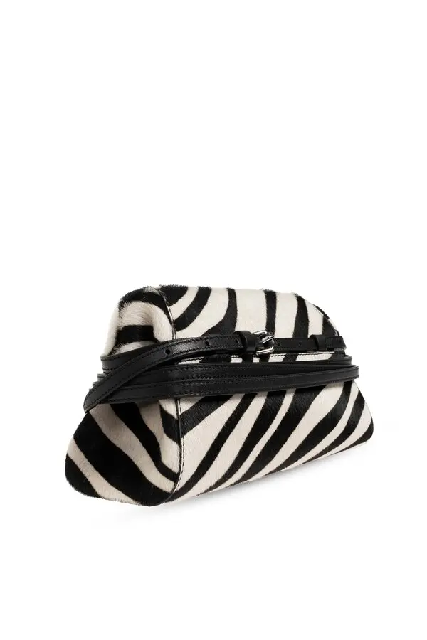 Moschino Zebra-print Leather Clutch Bag