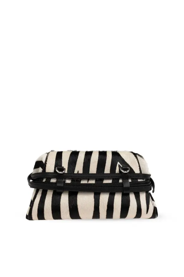 Moschino Zebra-print Leather Clutch Bag