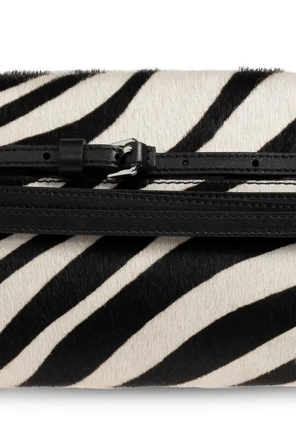 Moschino Zebra-print Leather Clutch Bag