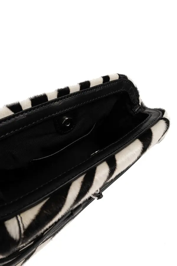 Moschino Zebra-print Leather Clutch Bag