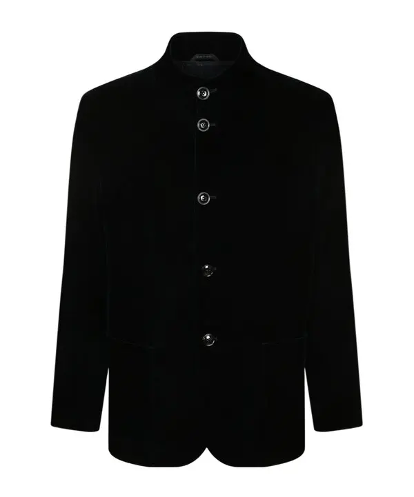 Giorgio Armani Mandarin-collar Velvet Blazer
