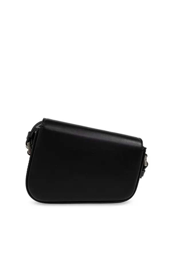 Palm Angels Flap Shoulder Bag With Logo Detail - Black