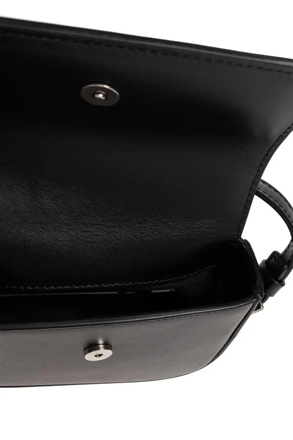 Palm Angels Flap Shoulder Bag With Logo Detail - Black