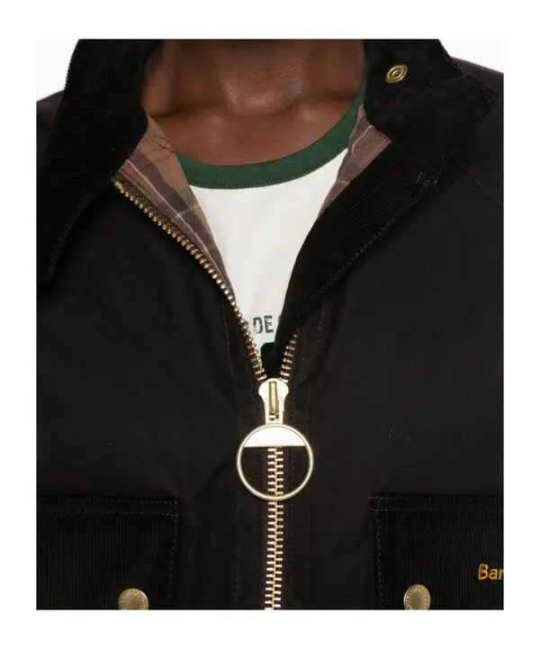 Barbour Corduroy-trim Pocket Detail Zip-up Jacket - Brown