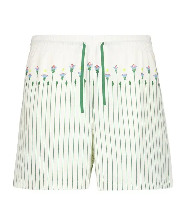 Casablanca Floral Stripe Athletic Shorts
