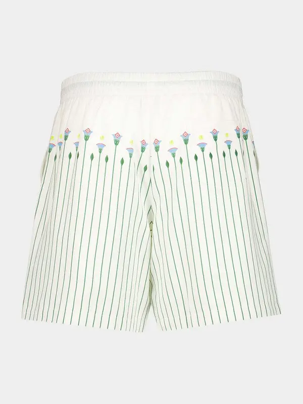 Casablanca Floral Stripe Athletic Shorts