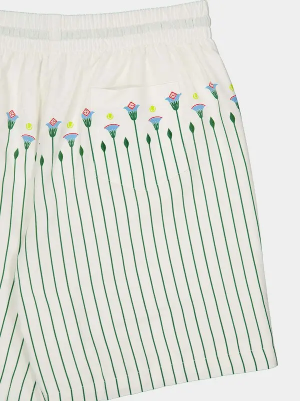 Casablanca Floral Stripe Athletic Shorts