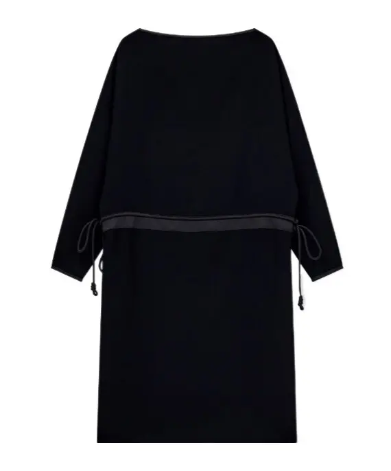 Emporio Armani Midi Dress In Techno Cady With Drawstring Waist