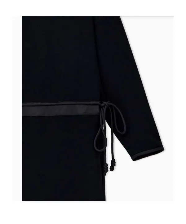 Emporio Armani Midi Dress In Techno Cady With Drawstring Waist