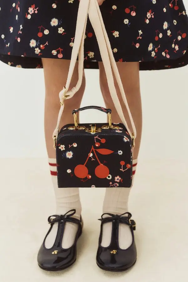 Bonpoint Aimane Printed Shoulder Bag - Navy