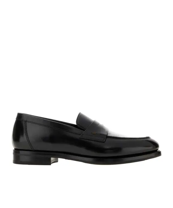 Santoni Colin Penny Loafers - Black