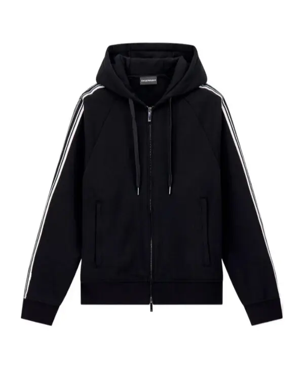 Emporio Armani Zip-up Drawstring Hoodie