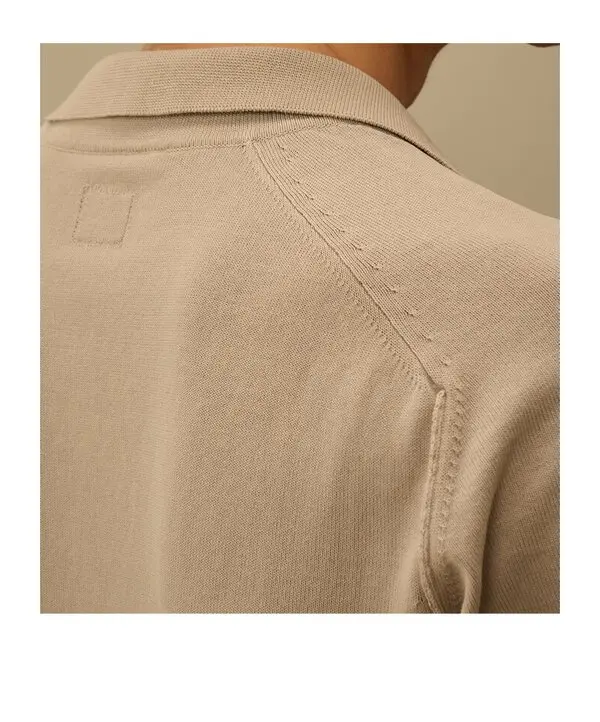 C.P. COMPANY Open Collar Knitted Polo Shirt