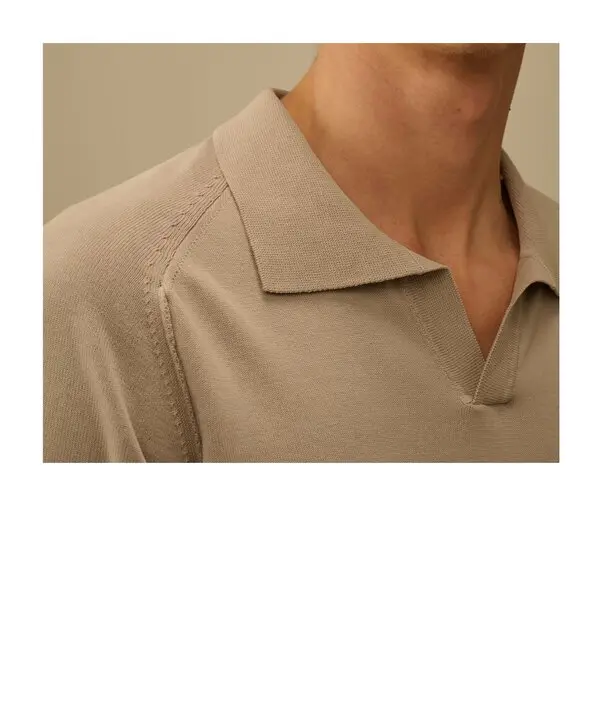 C.P. COMPANY Open Collar Knitted Polo Shirt
