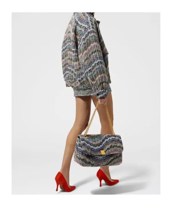 Missoni Chevron Knit Sequined Bomber Jacket