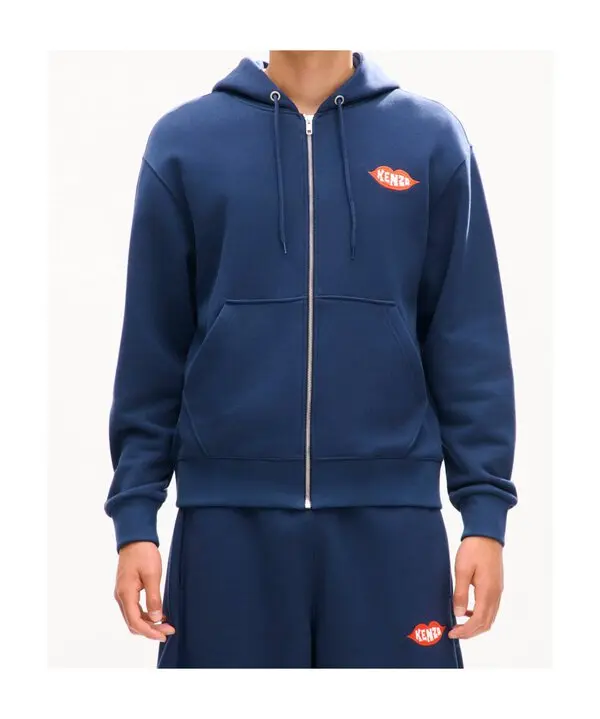 Kenzo Loves' Embroidered Hoodie In Cotton