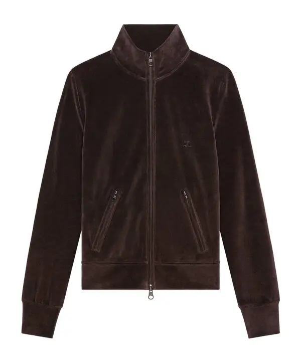 COURREGES Velvet Zip-up Track Jacket - Brick Red