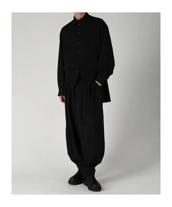 Yohji Yamamoto Wool Gabardine Vest Layered Blouse