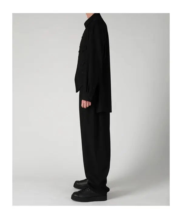 Yohji Yamamoto Wool Gabardine Vest Layered Blouse