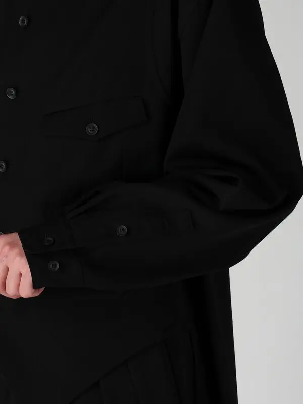 Yohji Yamamoto Wool Gabardine Vest Layered Blouse