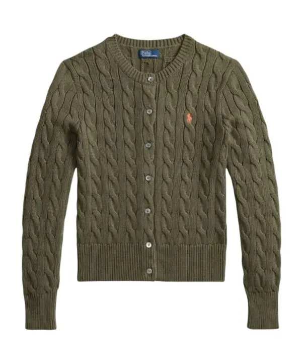 Polo Ralph Lauren Cable-knit Cardigan With Embroidered Motif