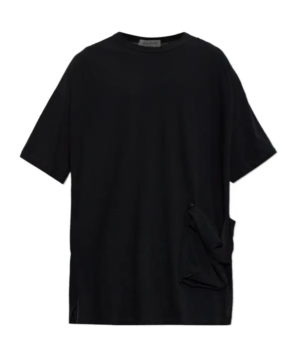 Yohji Yamamoto Oversized Draped Pocket T-shirt - Black