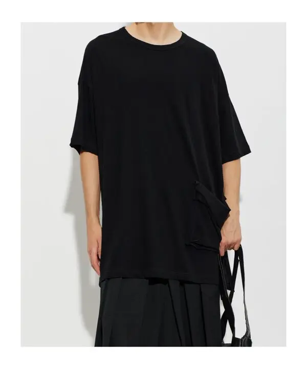 Yohji Yamamoto Oversized Draped Pocket T-shirt - Black