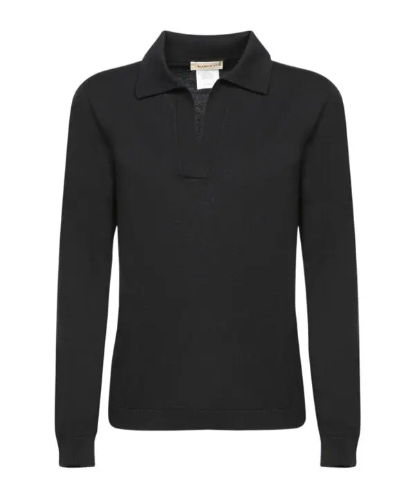 GRAN SASSO Long-sleeved Knitted Polo Shirt