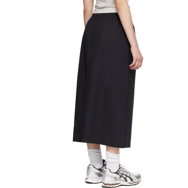 A.p.c. Elastic Waistband Midi Skirt With Faux Horn Buttons - Black