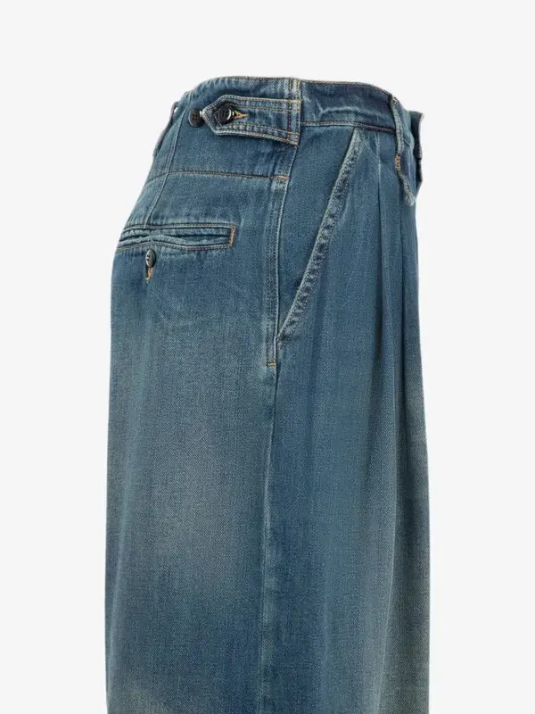 R13 Triple-pleat Wide-leg Jeans