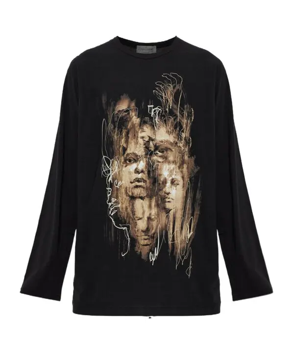 Yohji Yamamoto Graphic Printed Long-sleeved T-shirt