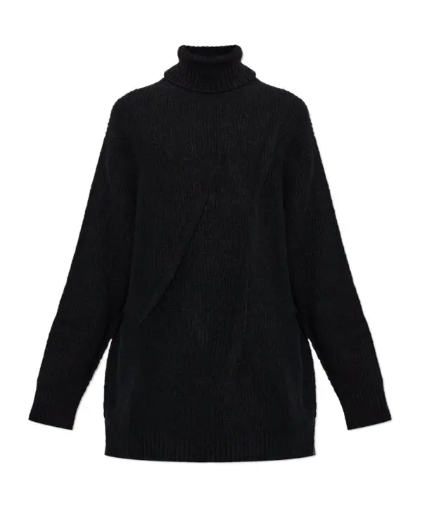 Yohji Yamamoto High Neck Ribbed Long Sleeve Sweater