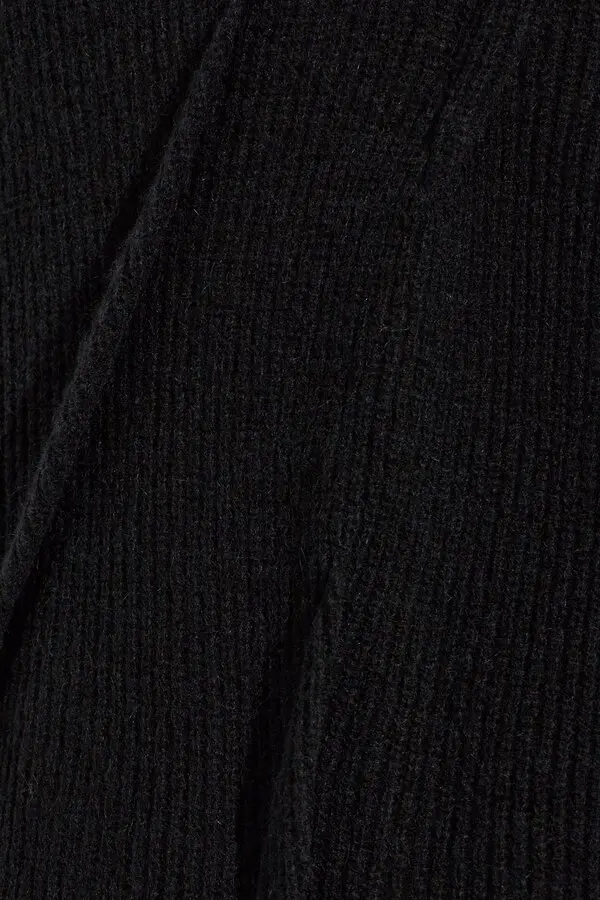 Yohji Yamamoto High Neck Ribbed Long Sleeve Sweater