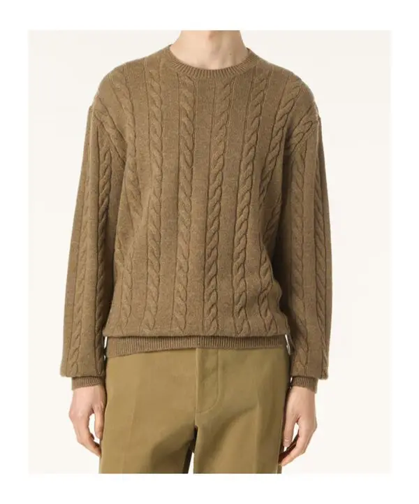 Loro Piana Cedar Cable Knit Crewneck Sweater