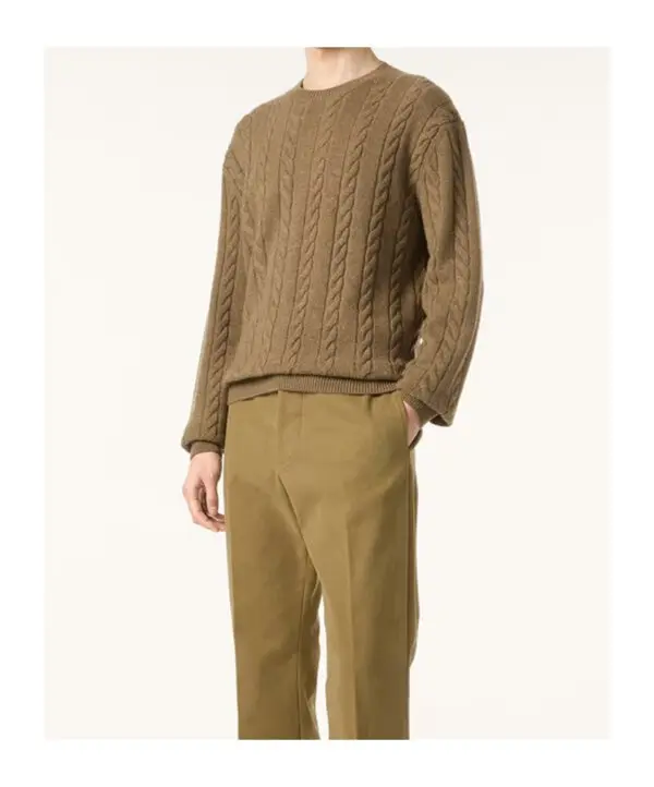 Loro Piana Cedar Cable Knit Crewneck Sweater