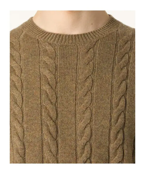 Loro Piana Cedar Cable Knit Crewneck Sweater