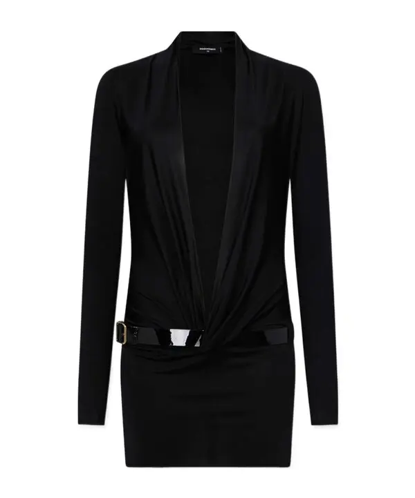 Dsquared2 Deep-cut Shiny Jersey Dress