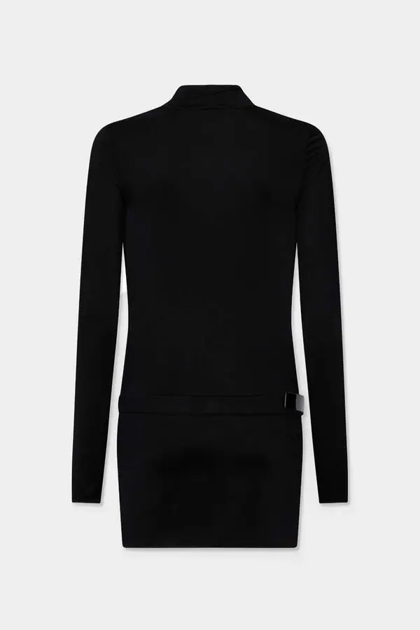 Dsquared2 Deep-cut Shiny Jersey Dress
