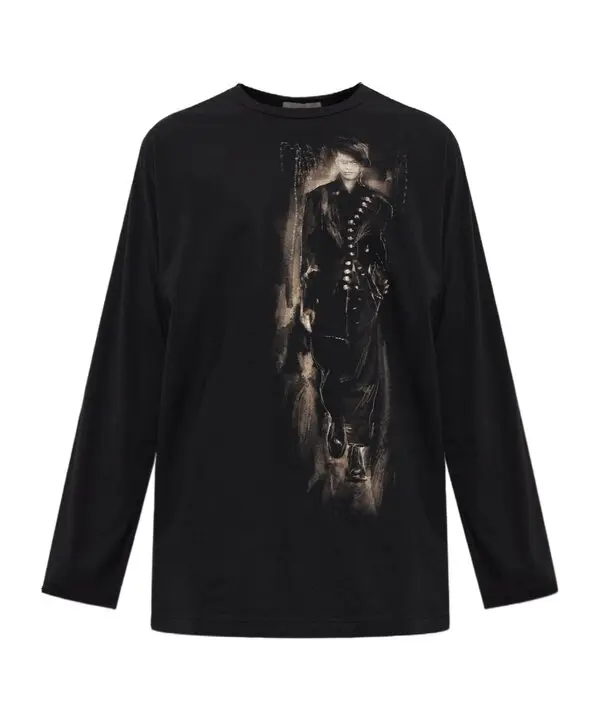 Yohji Yamamoto Graphic Printed Long-sleeved T-shirt