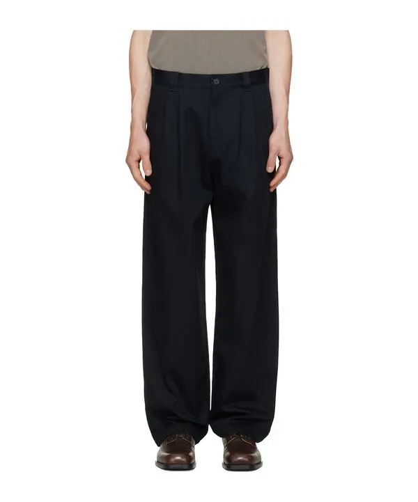 A.p.c. Pleated Straight-leg Trousers - Deep Navy