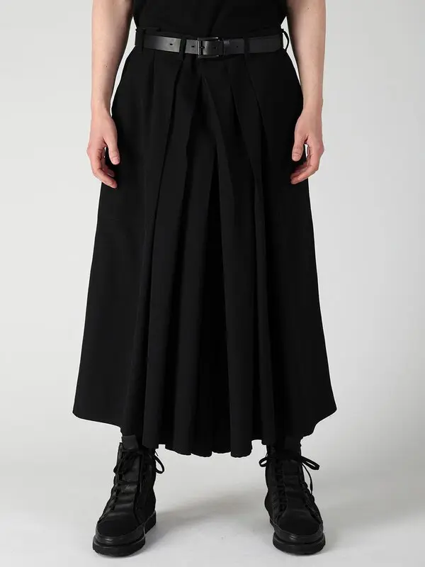 Yohji Yamamoto Wool Gabardine Pleated Wide-leg Pants