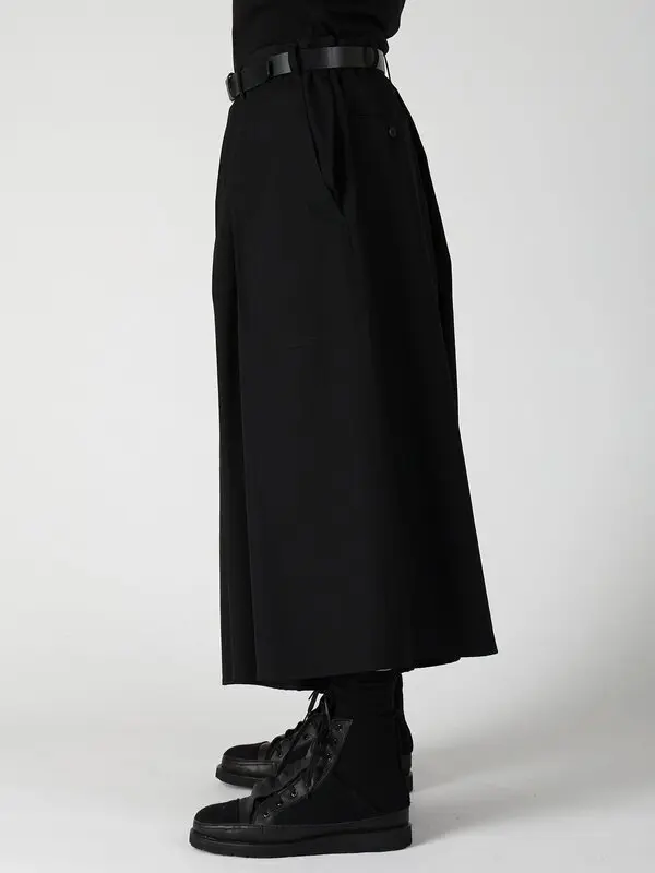 Yohji Yamamoto Wool Gabardine Pleated Wide-leg Pants