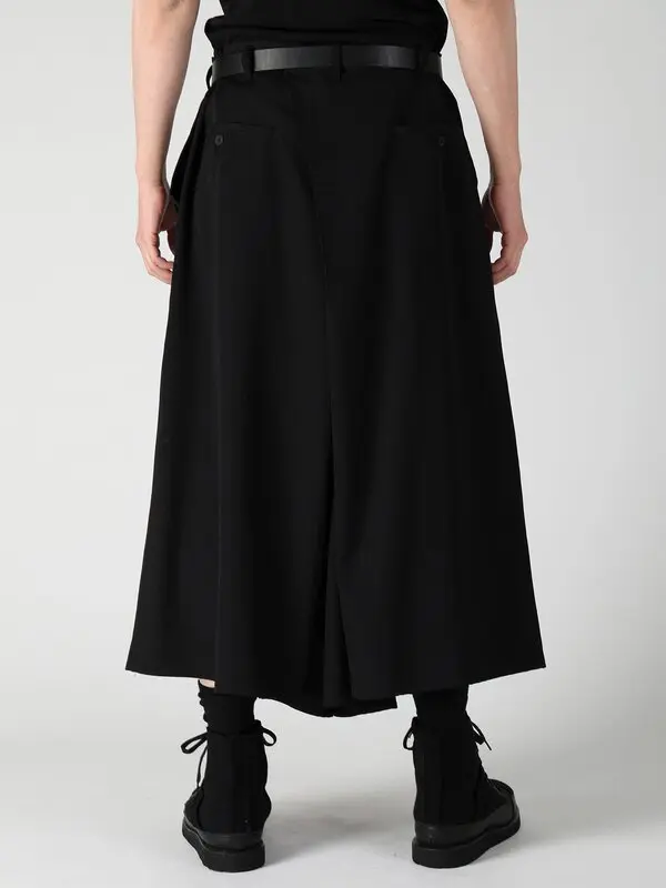 Yohji Yamamoto Wool Gabardine Pleated Wide-leg Pants